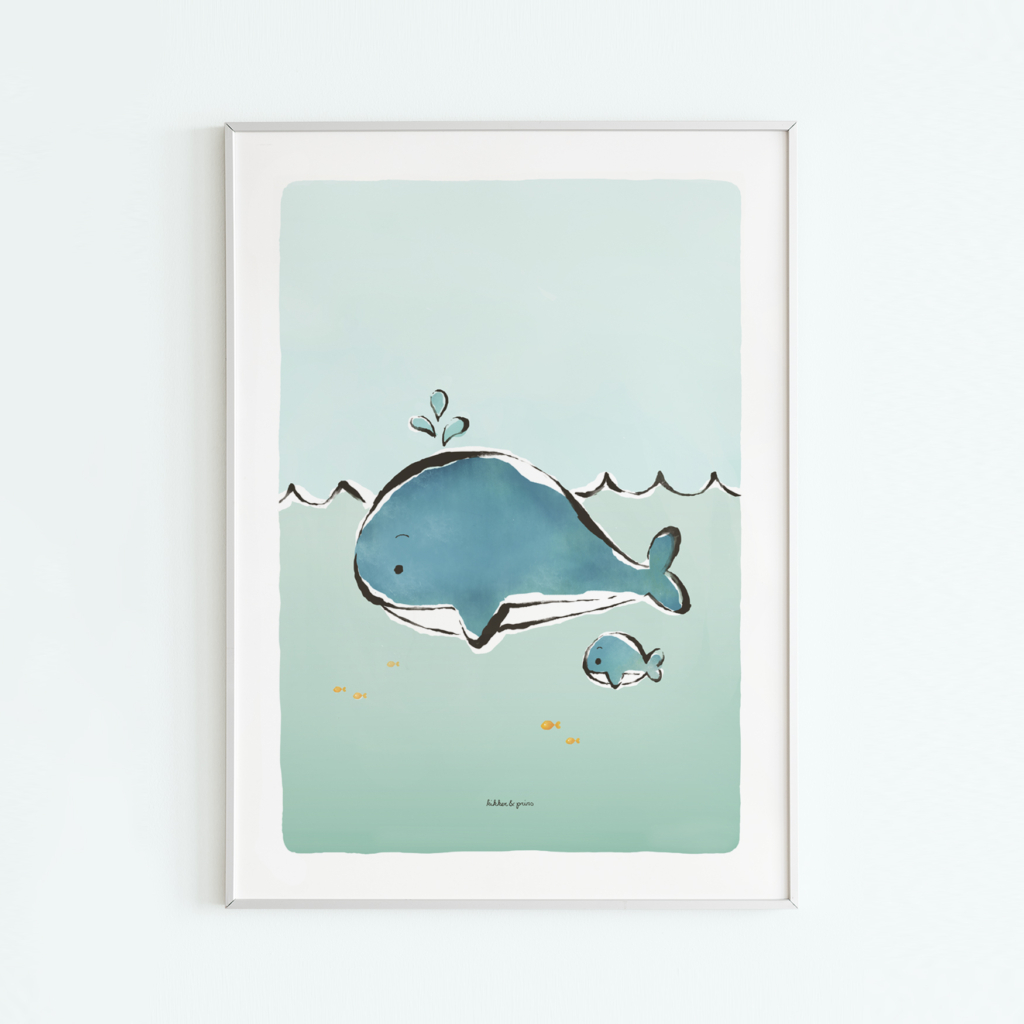 Kinderkamer poster walvis - Kikker en Prins